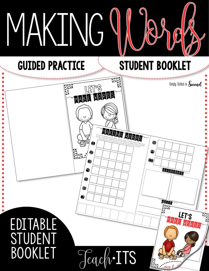 Making Words Editable Student Booklet - Simply Skilled Teaching